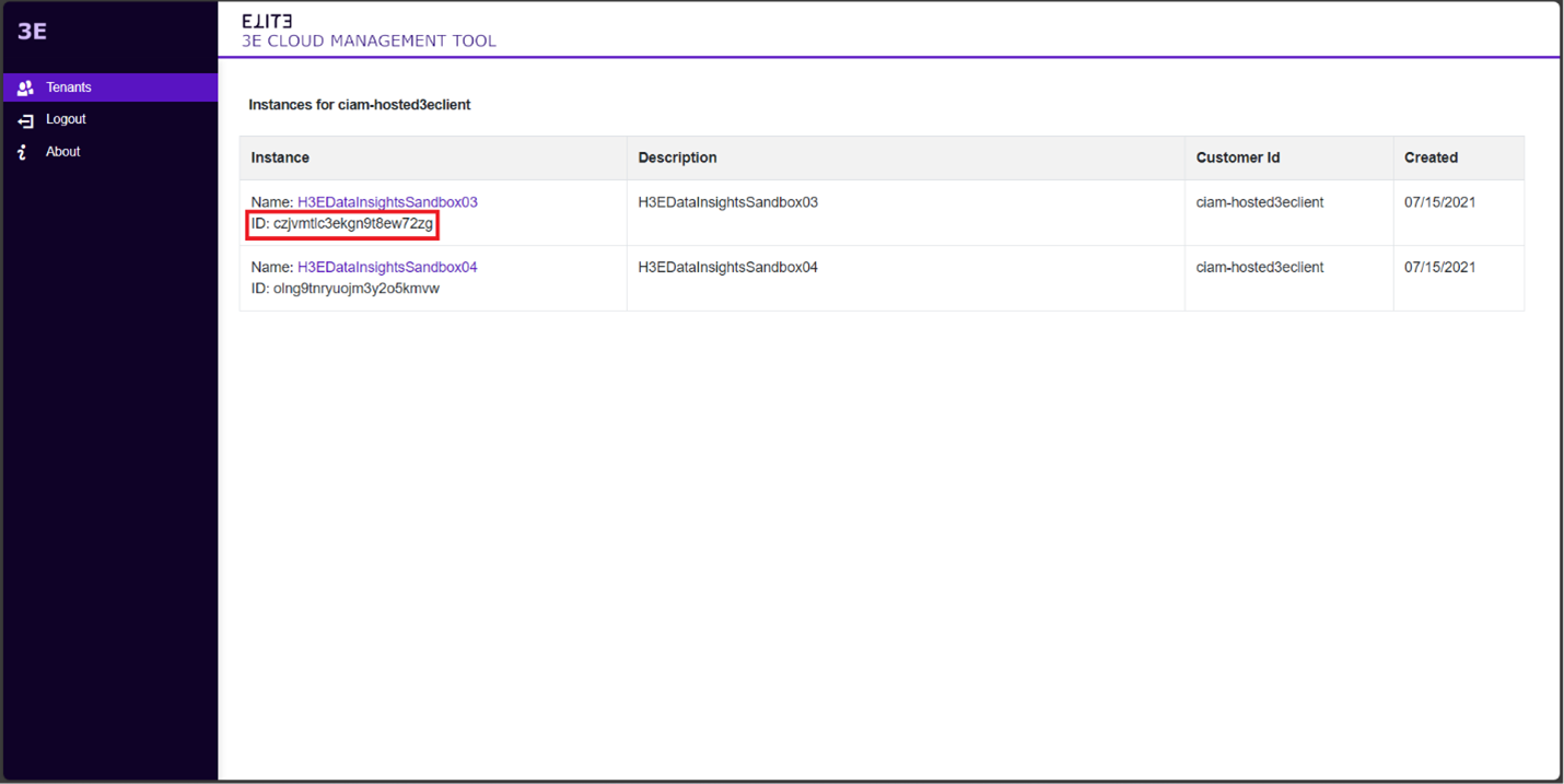 3E API - Obtaining Instance ID for API Calls - Elite - Developer portal